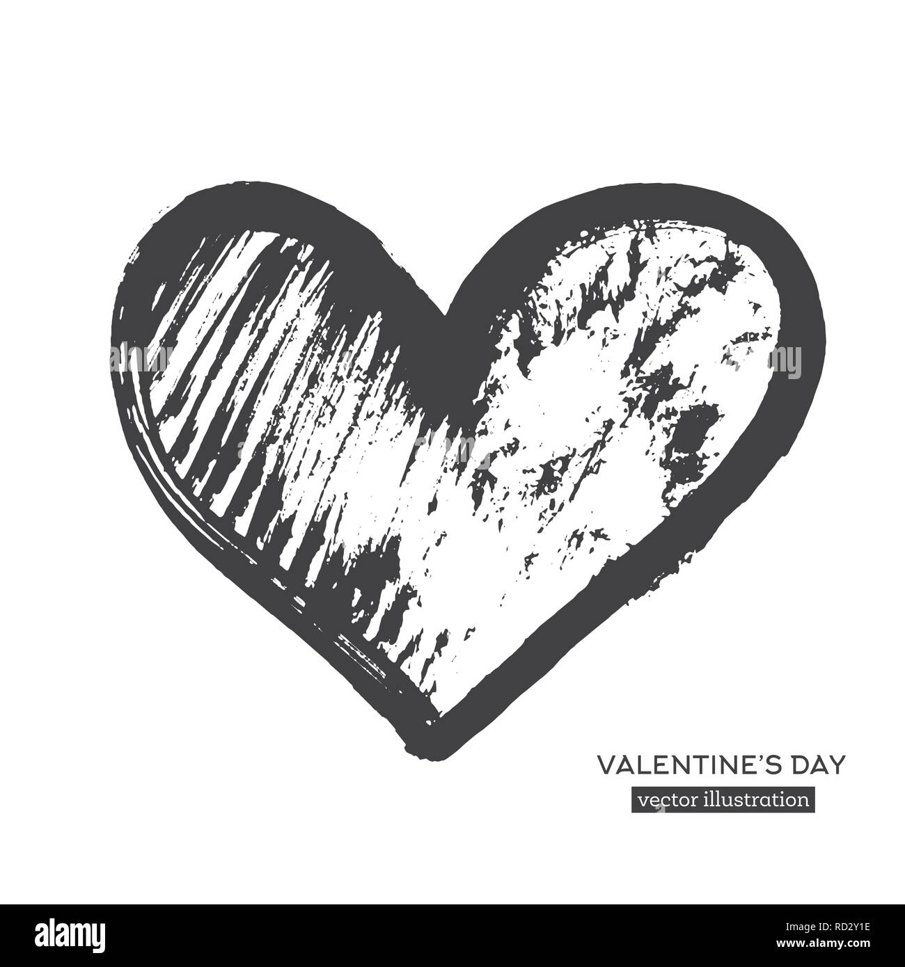 Hand Drawn Calligraphy Heart Isolated on White Background. Vector ...