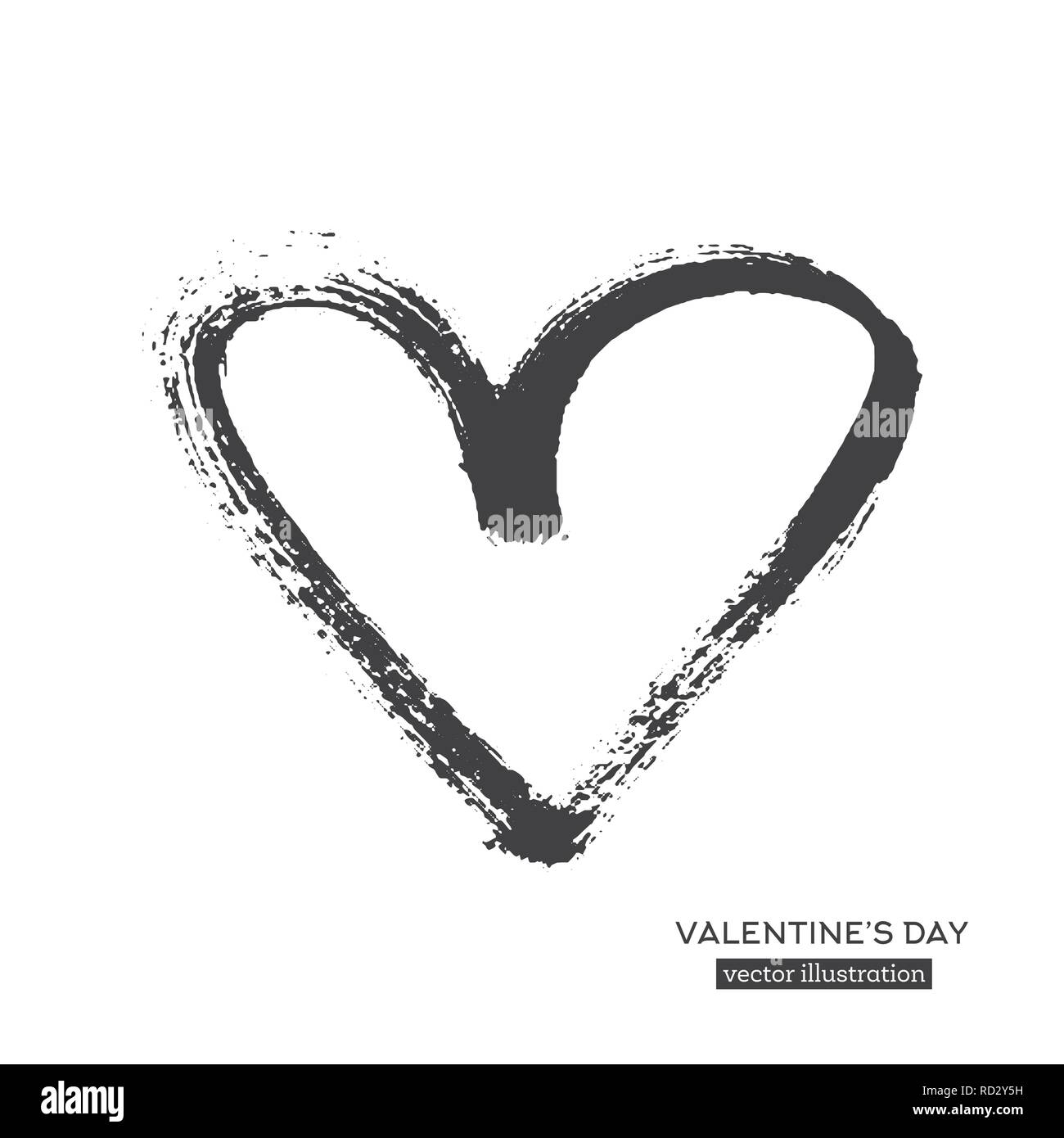 Hand Drawn Calligraphy Heart Isolated on White Background. Vector ...