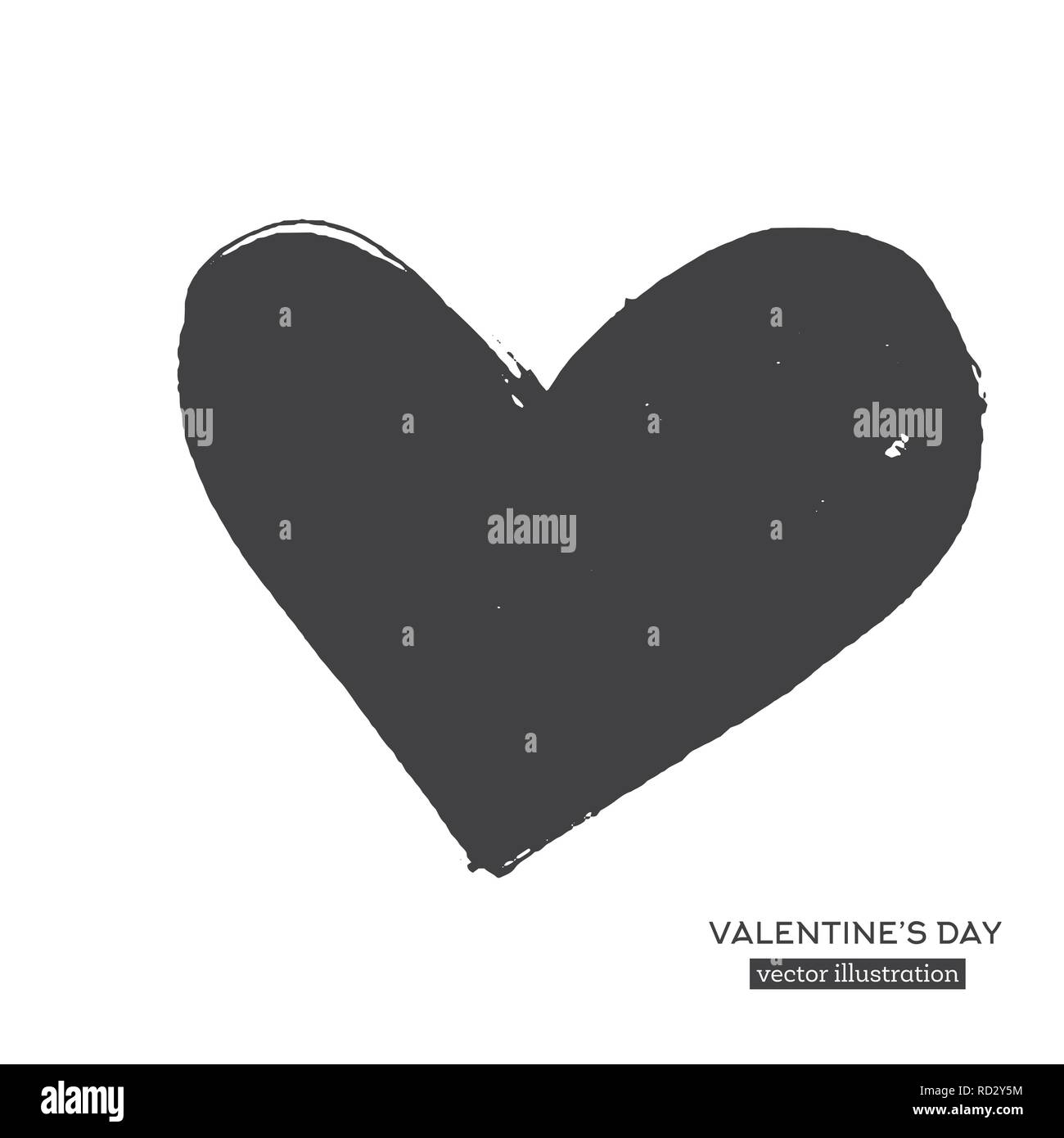 Hand Drawn Calligraphy Heart Isolated on White Background. Vector ...