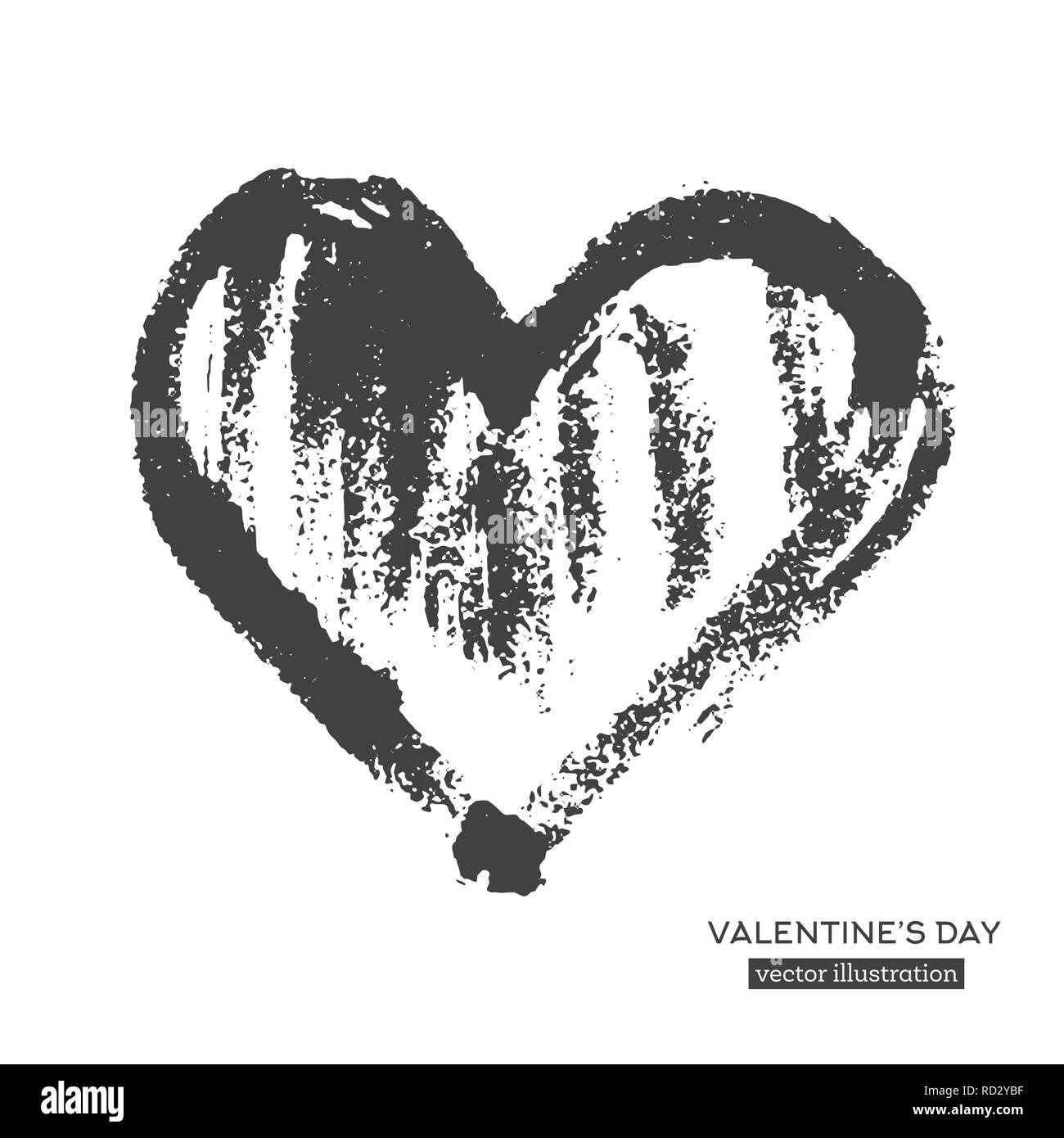 Hand Drawn Calligraphy Heart Isolated on White Background. Vector ...