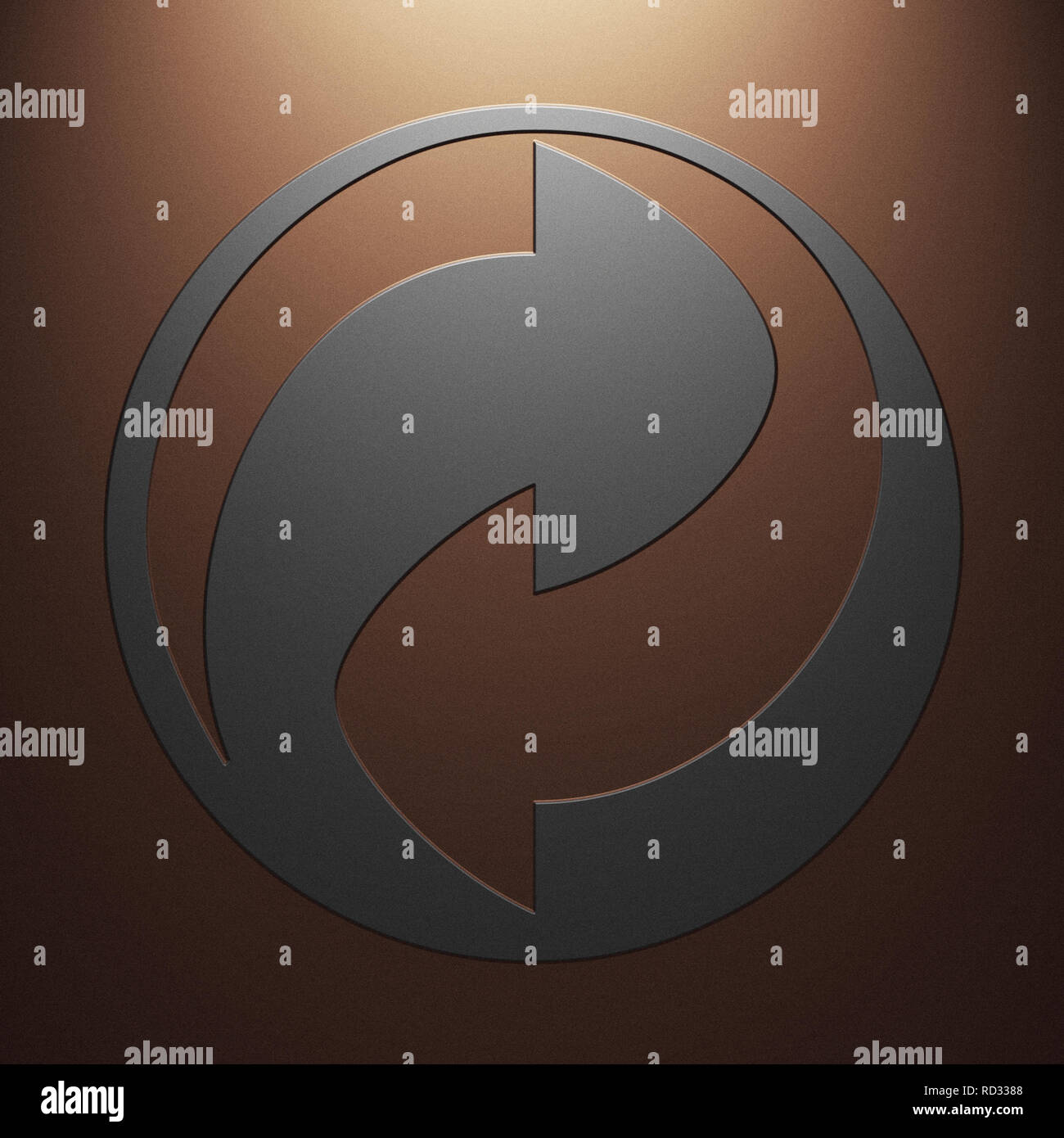 High resolution image symbol on a metal background. 3d illustration ...