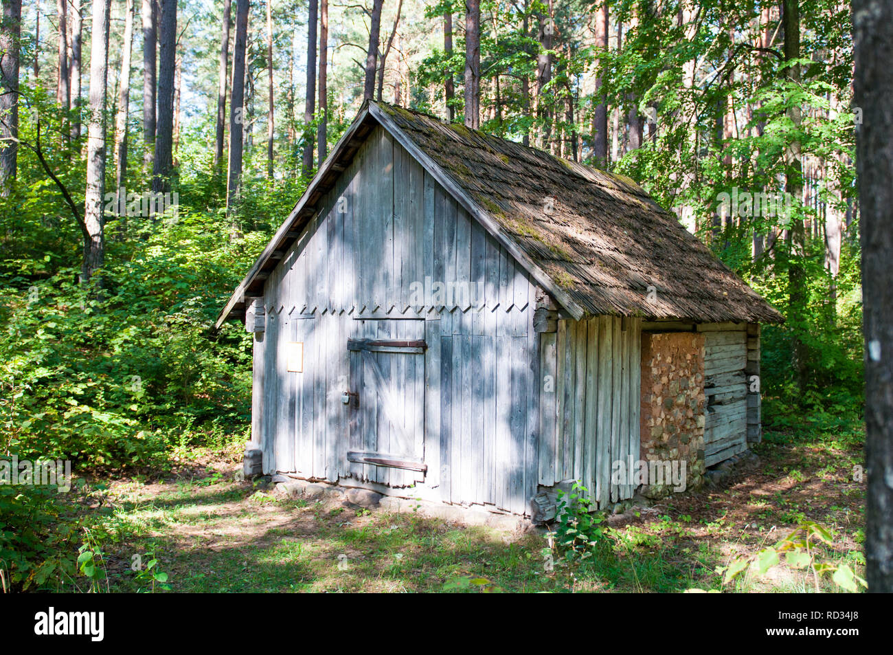 Ancient construction in the forest in summer Stock Photo - Alamy