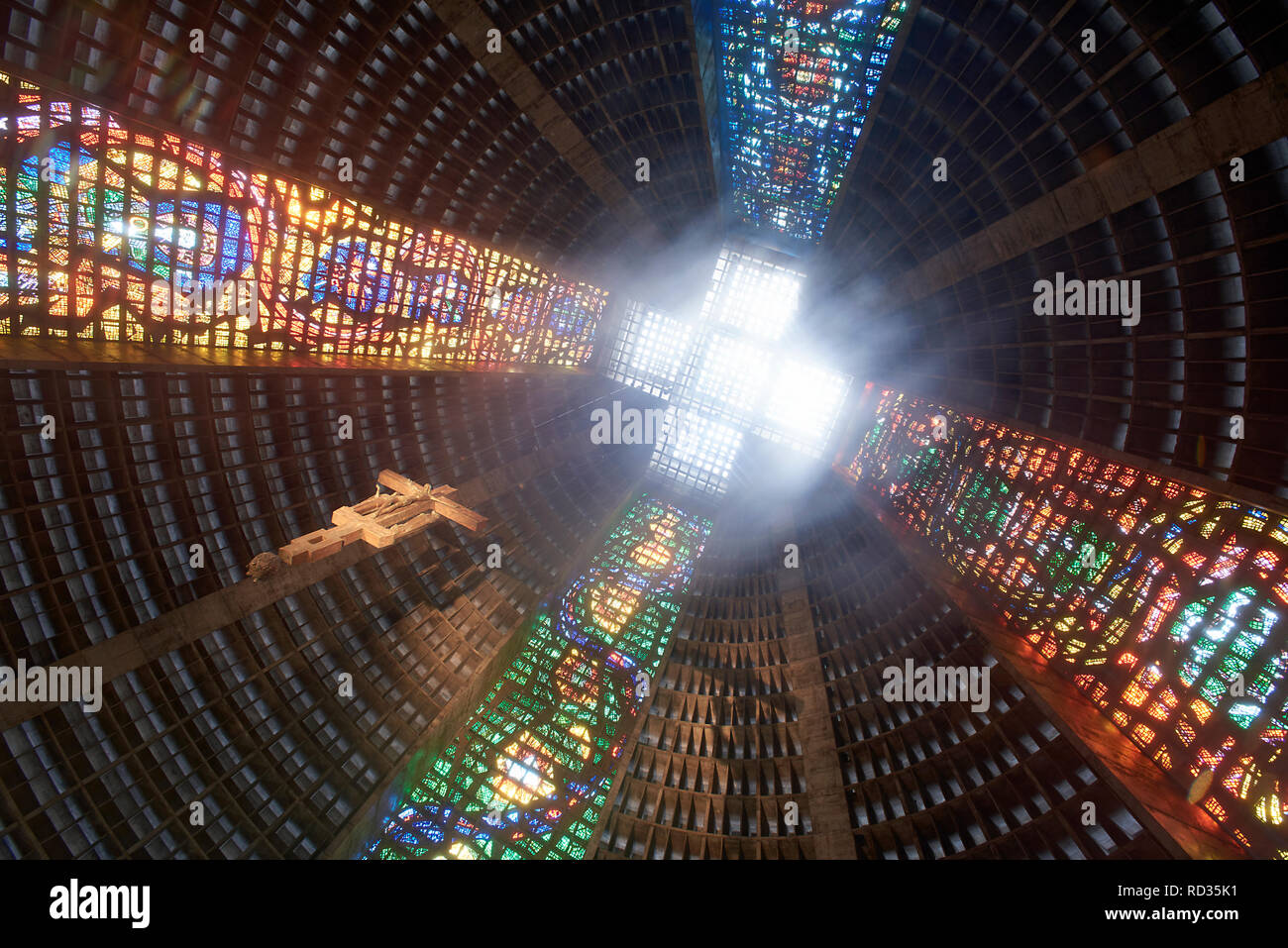 The amazing Cathedral of Saint Sebastian in the city centre of Rio de ...
