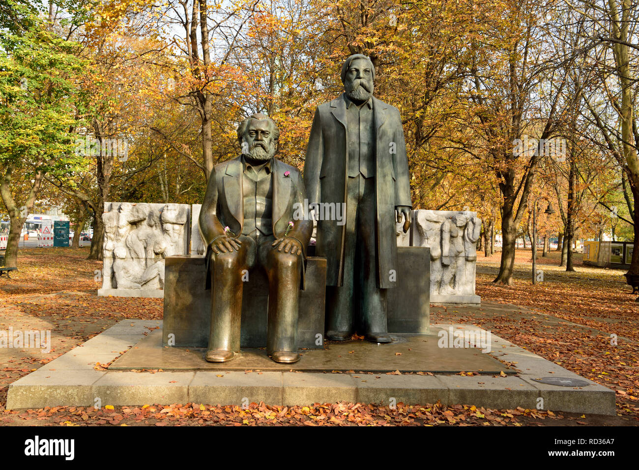 Berlin, Germany - November 10, 2018. Marx-Engels monument by sculptor ...