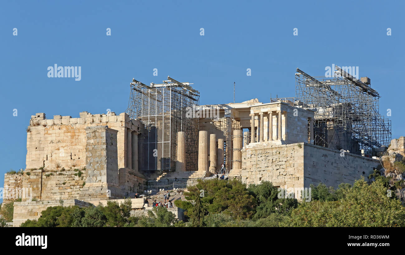 Archaeological Construction at Parthenon Temple and Acropolis of Athens ...