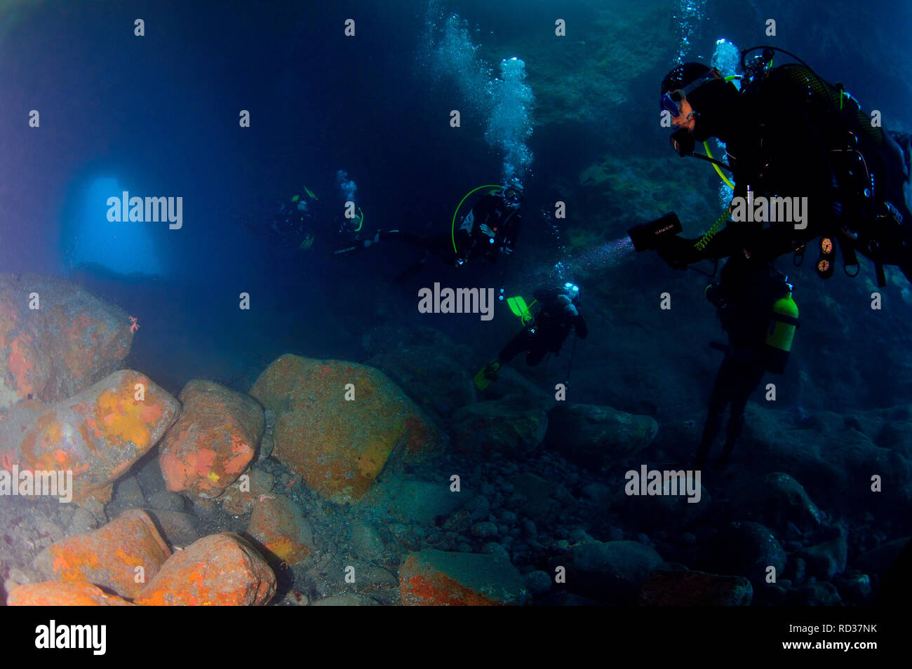 Scuba Diving in Caverns in Tenerife - Canary Islands Stock Photo - Alamy