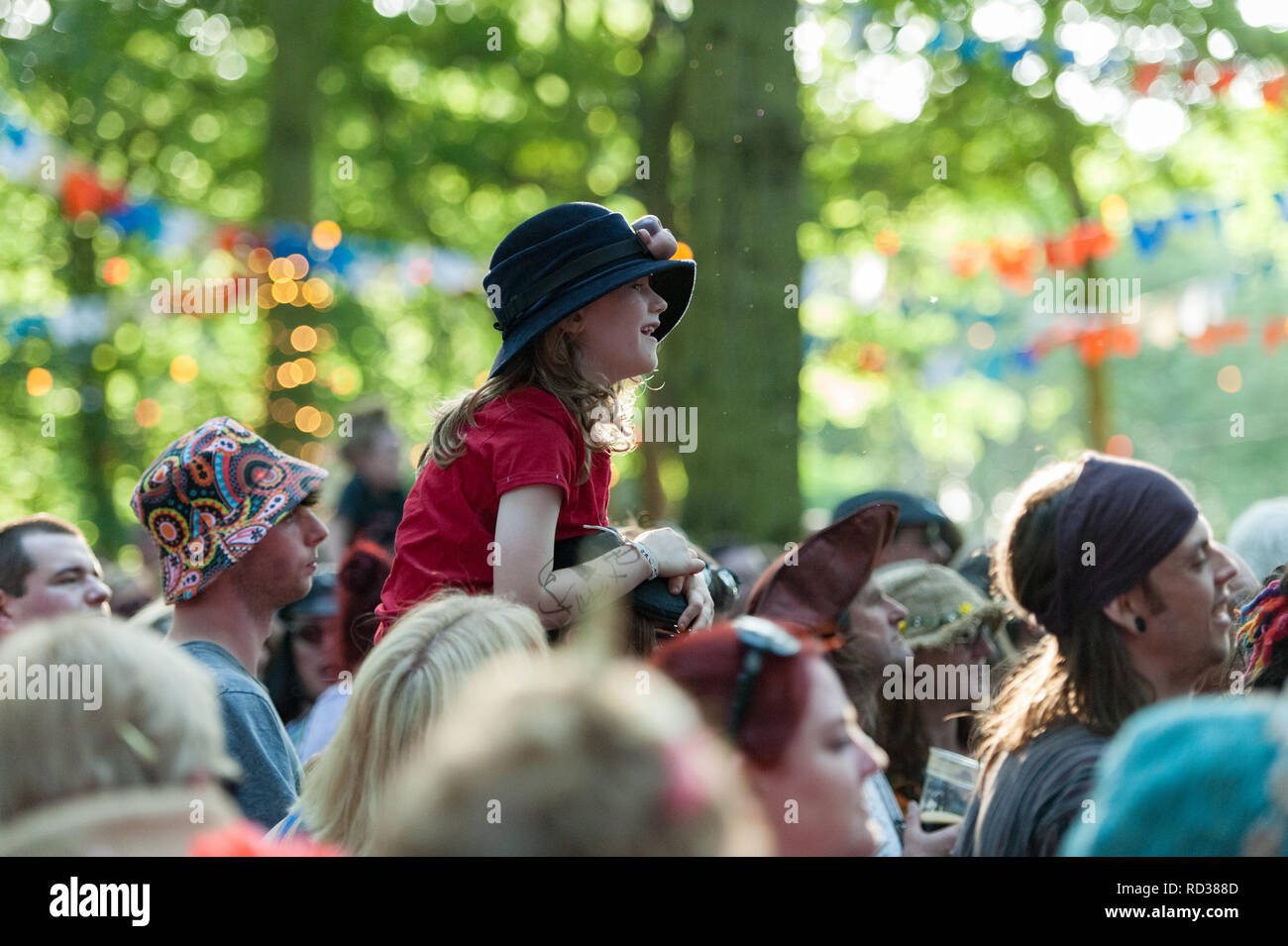Sitting on shoulders concert hi-res stock photography and images - Alamy