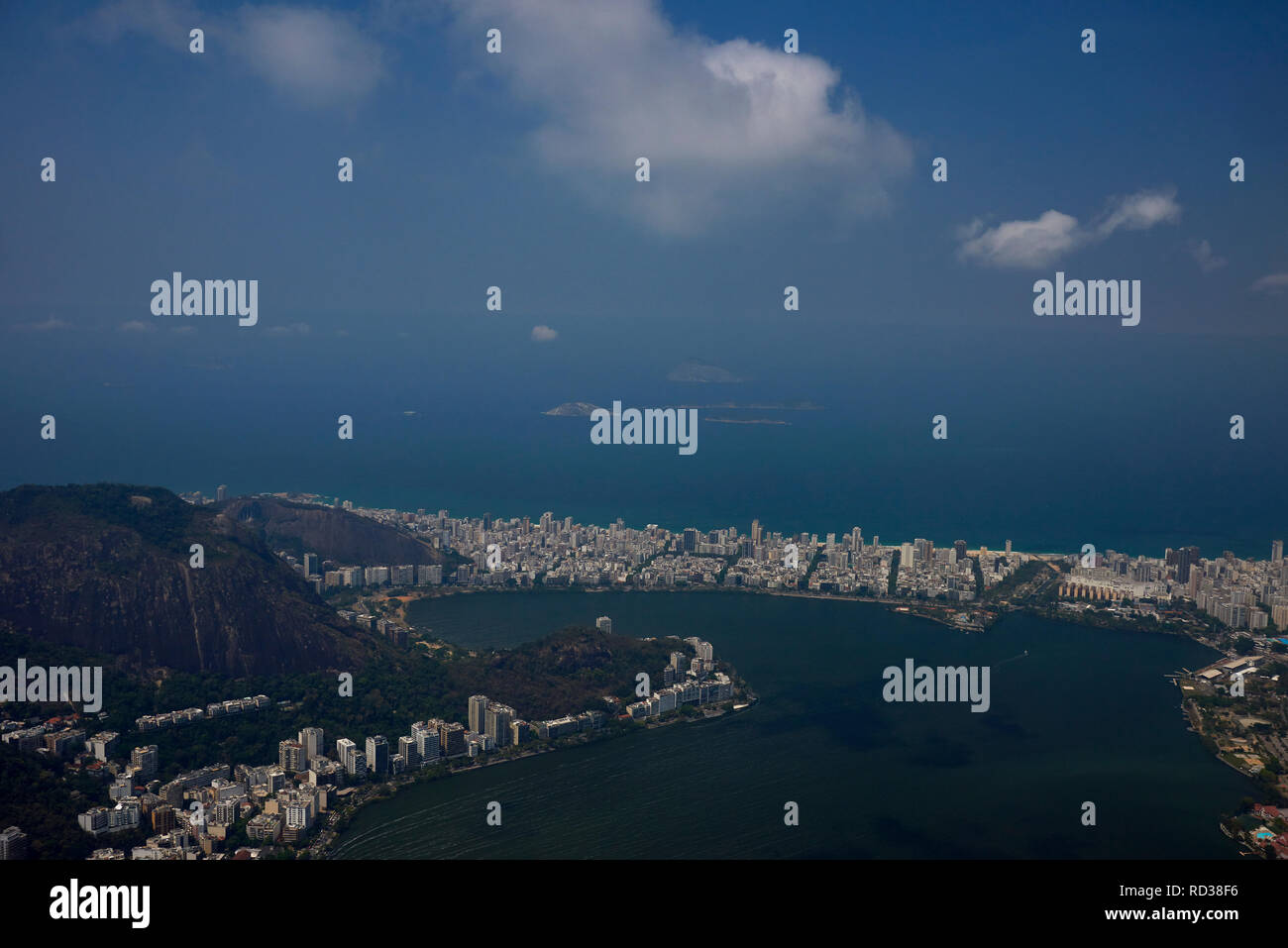 Amazing view from the Christ the Redeemer statue of the city of Rio de ...