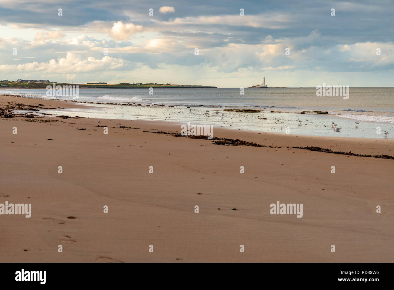The Whitley Sands beach in Whitley Bay, Tyne And Wear, England, UK ...