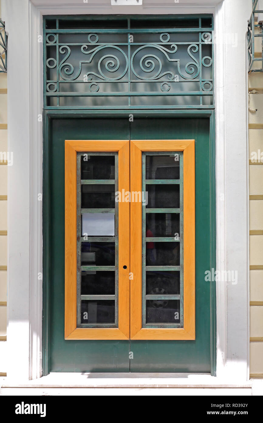 Big Double Door Building Entrance With Glass Stock Photo - Alamy