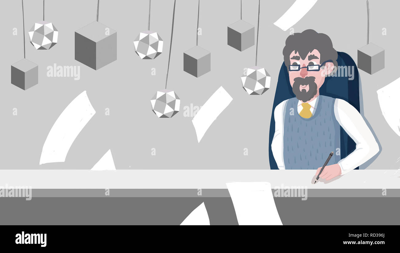 a beautiful Professor teaches drawing. illustration Stock Photo - Alamy