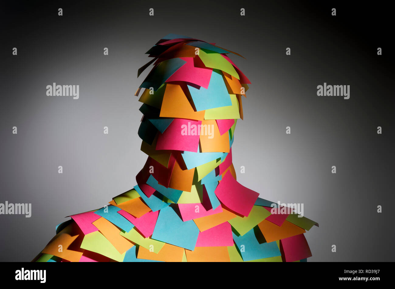 Man covered in post it notes hi-res stock photography and images - Alamy