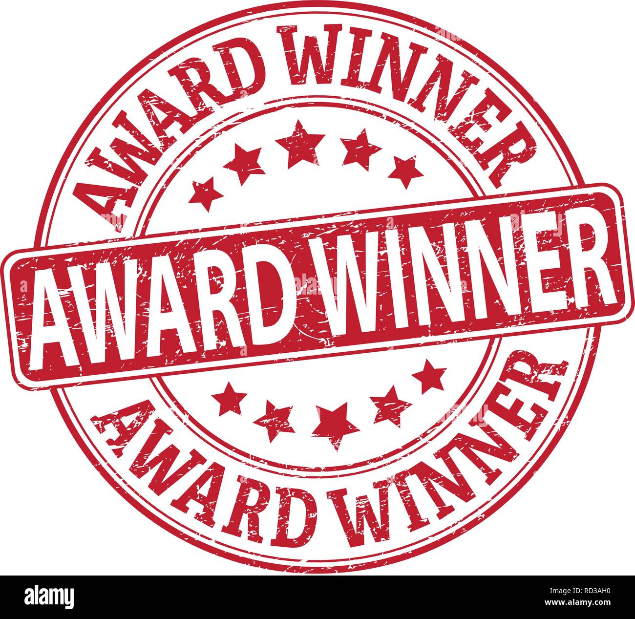 red rubber web stamp with stars on white background Stock Vector Image ...