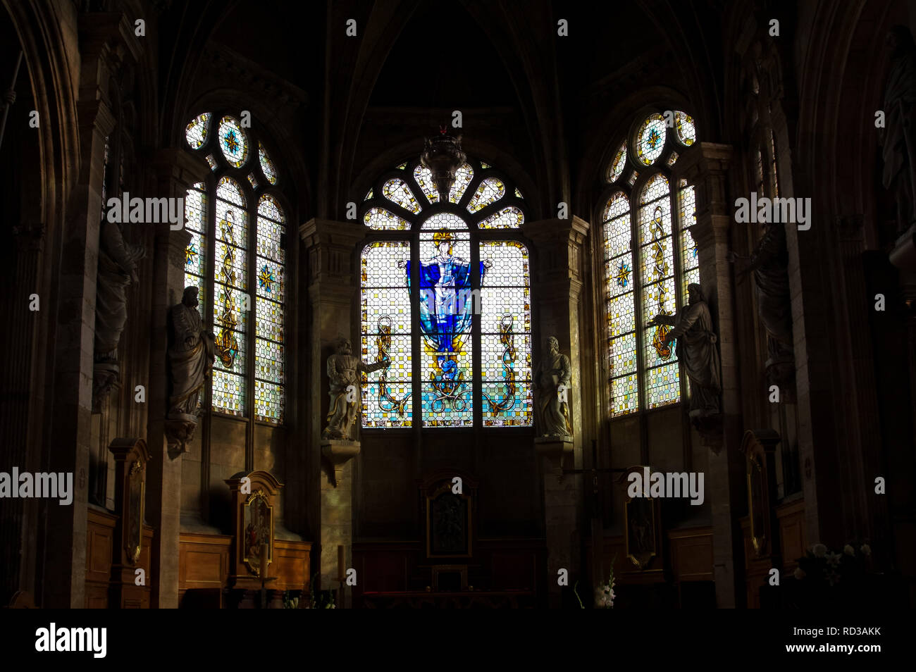 Church ceiling architecture, typical interior for gothic style. Europe ...