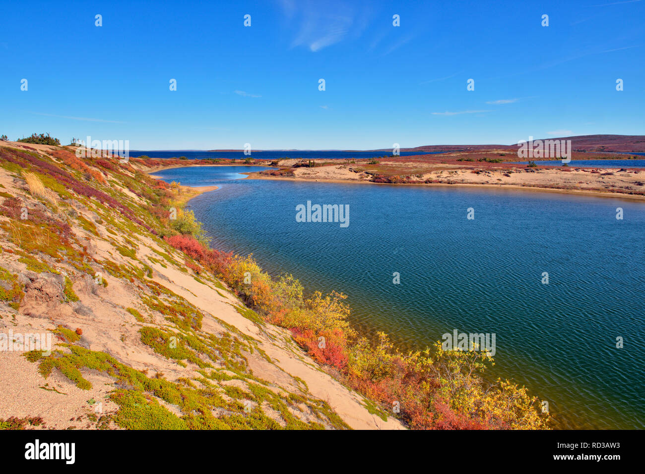 Ennadai Lake in early autumn, Arctic Haven Lodge, Ennadai Lake, Nunavut ...