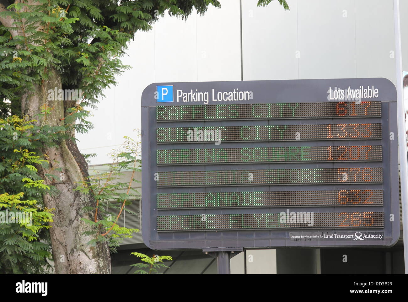 Car park availability information board in Singapore Stock Photo - Alamy