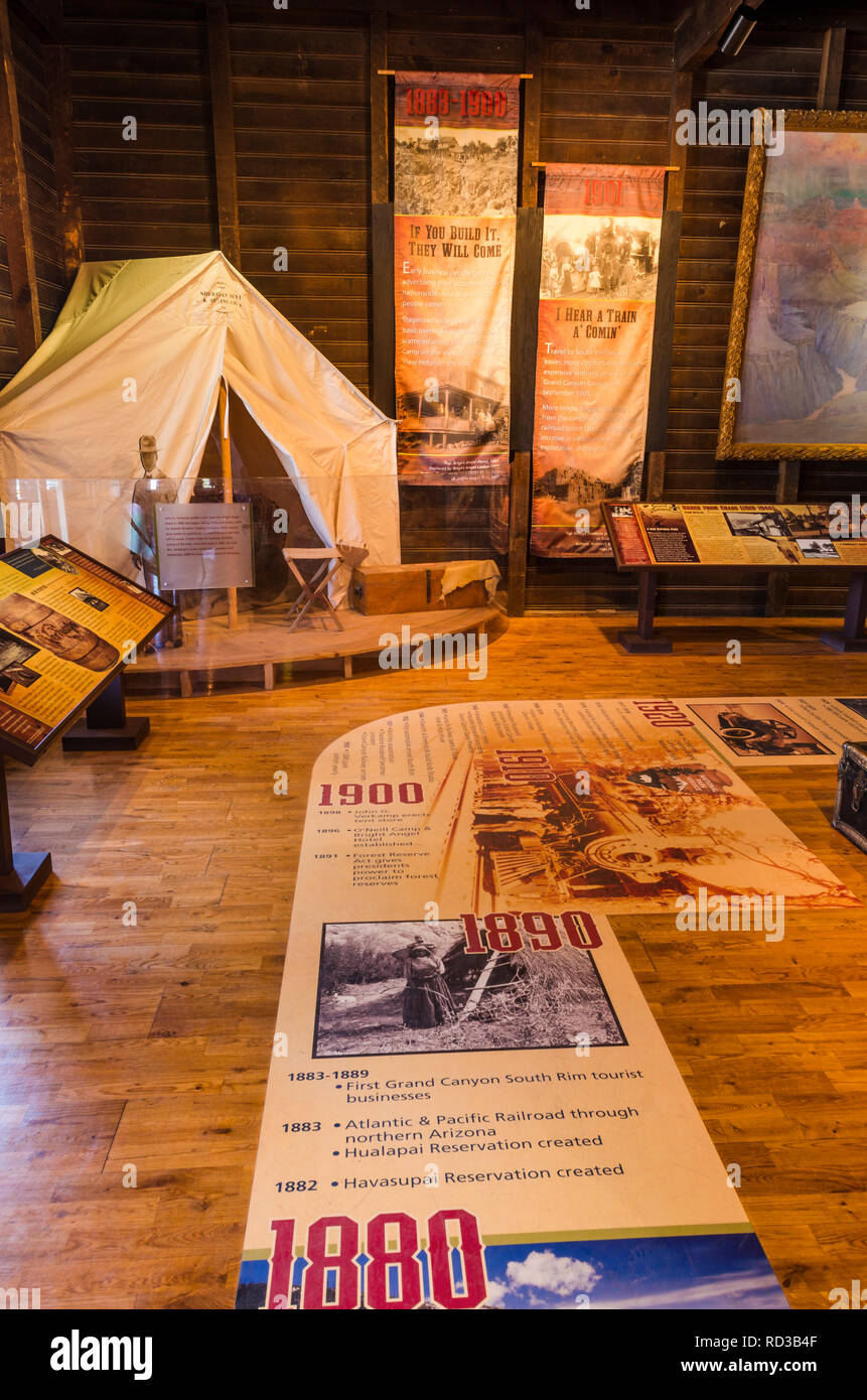 Interpretive display at Verkamps Store, Grand Canyon National Park ...