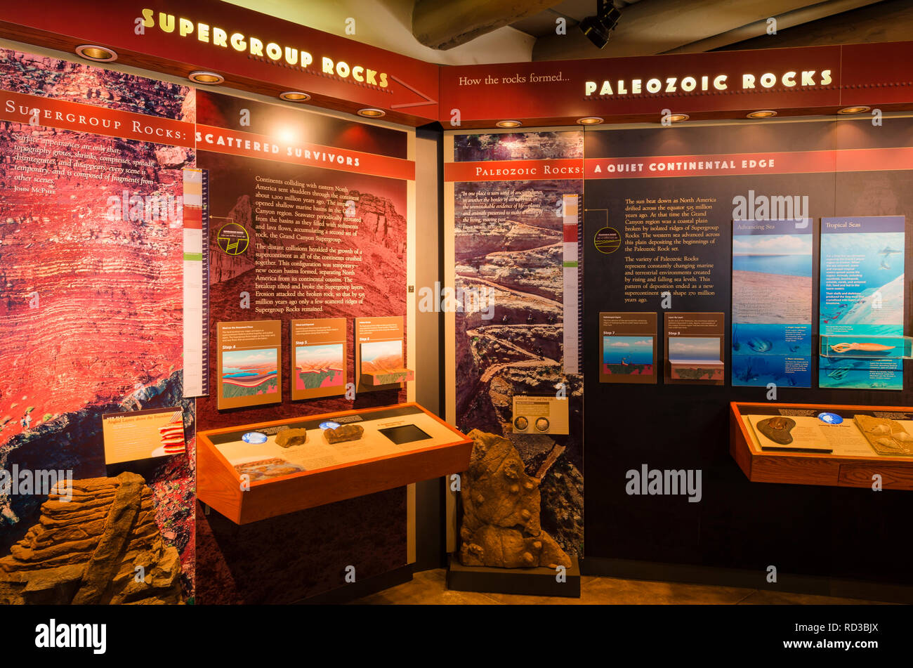 Interpretive display at the Yavapai Point Geology Museum, Grand Canyon ...
