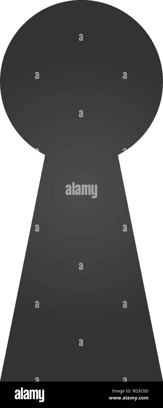 Keyhole icon with shadow, hole isolated on a white background, stylish ...