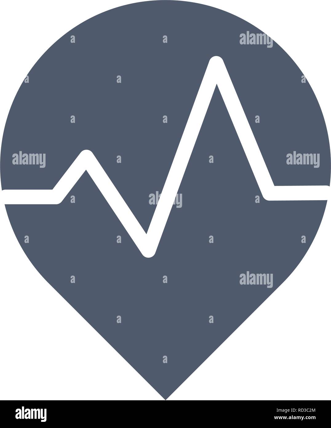 Map Location Icon with heart beat or pulse. vector illustration ...