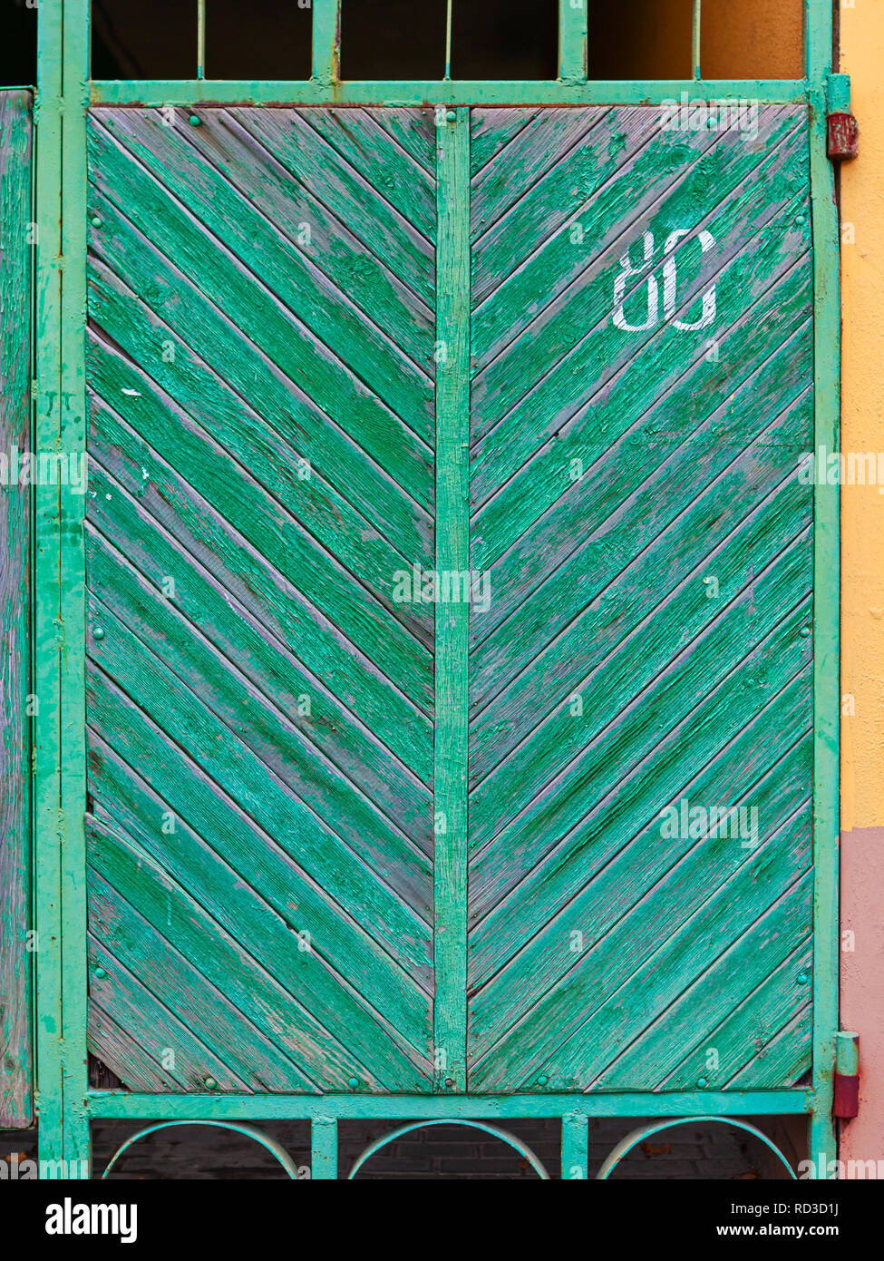 This is close up of green gate Stock Photo - Alamy