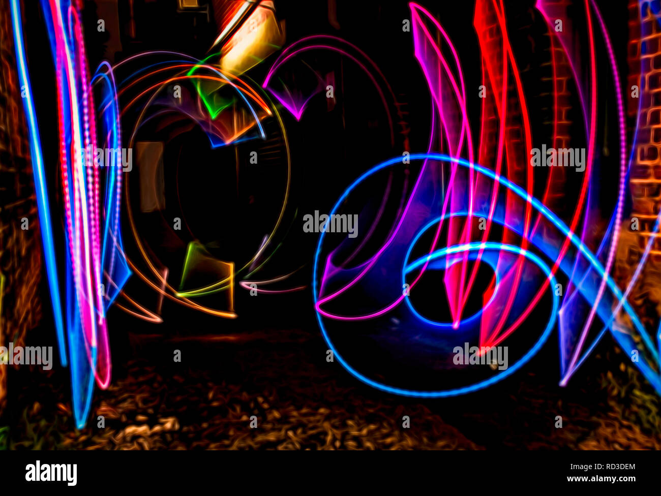 Conceptual CyberPunk graffiti alley at night, Australia Stock Photo - Alamy