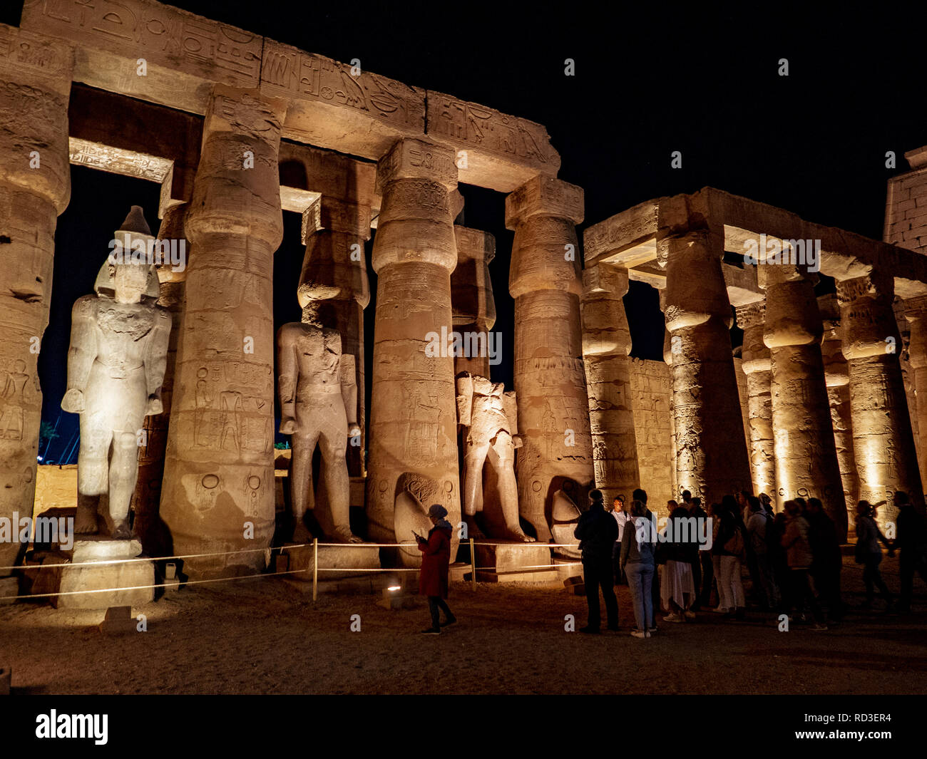 Luxor Temple by Night in Luxor City (Thebes), Egypt Stock Photo - Alamy