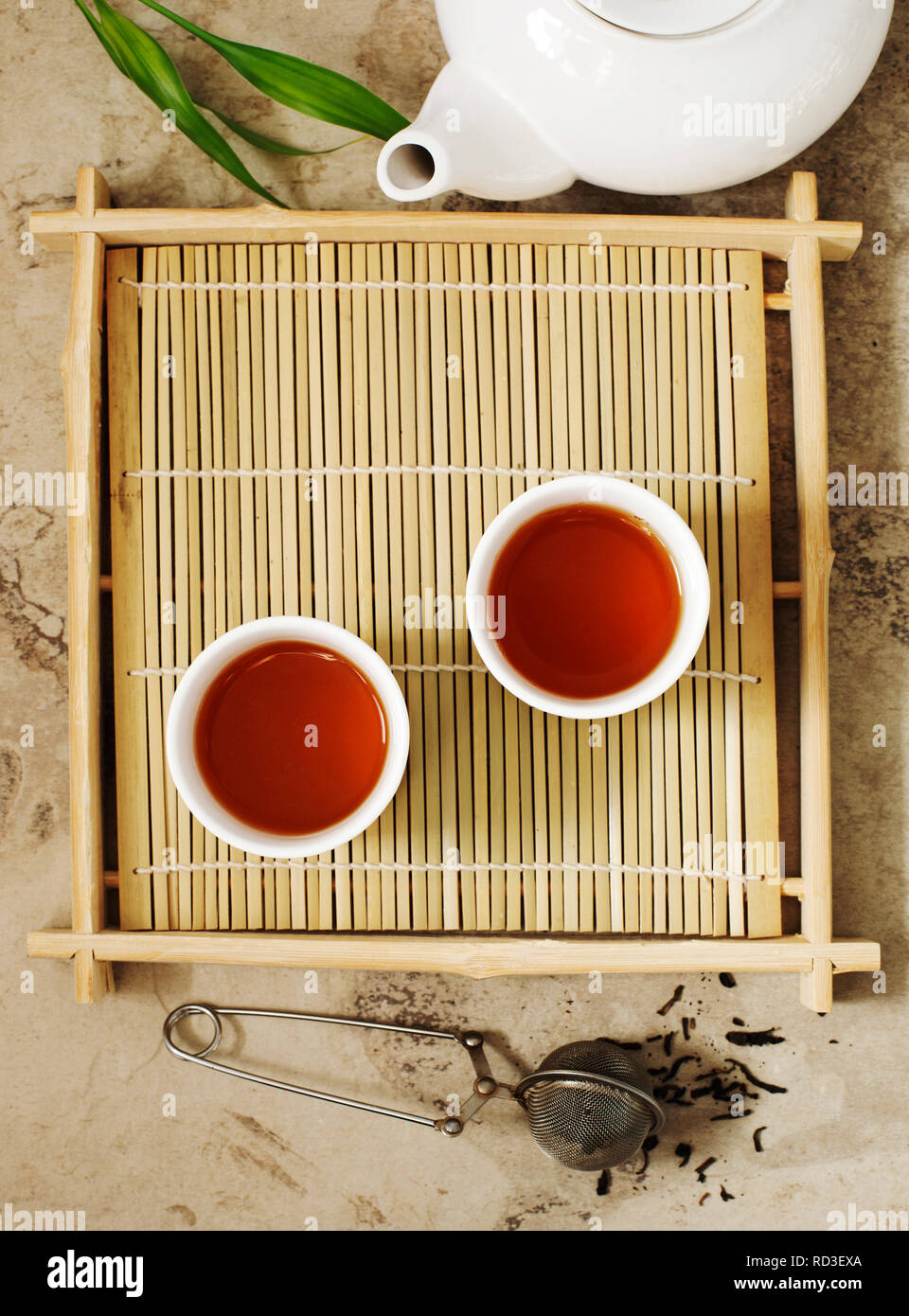 Overhead view of Chinese tea Stock Photo - Alamy