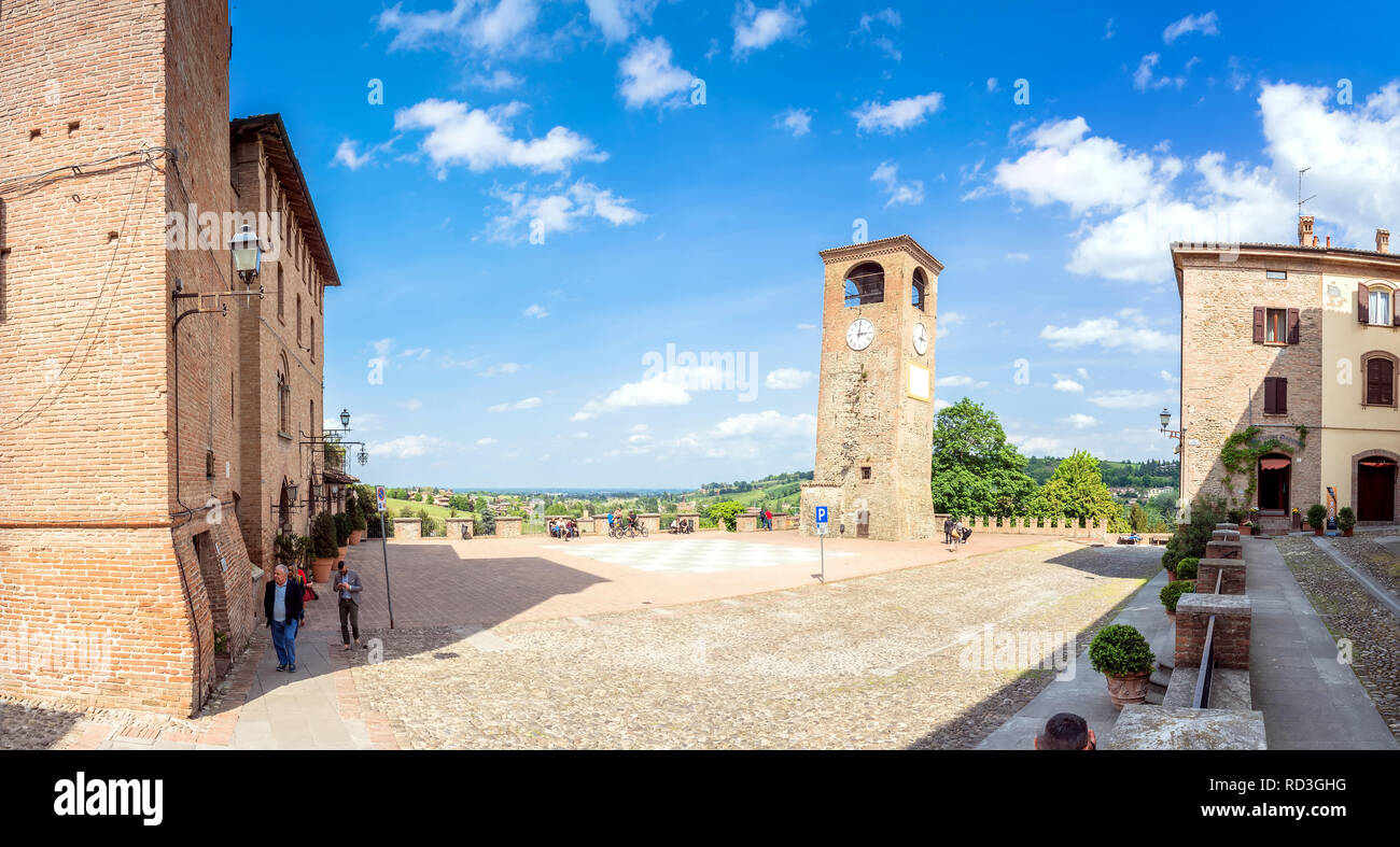 Church square emilia romagna mountain bell tower hi-res stock ...