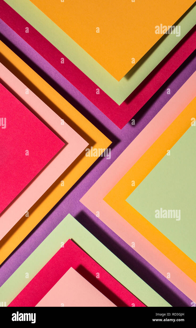 Vibrant colors palette paper design. Geometric shapes. Abstract ...