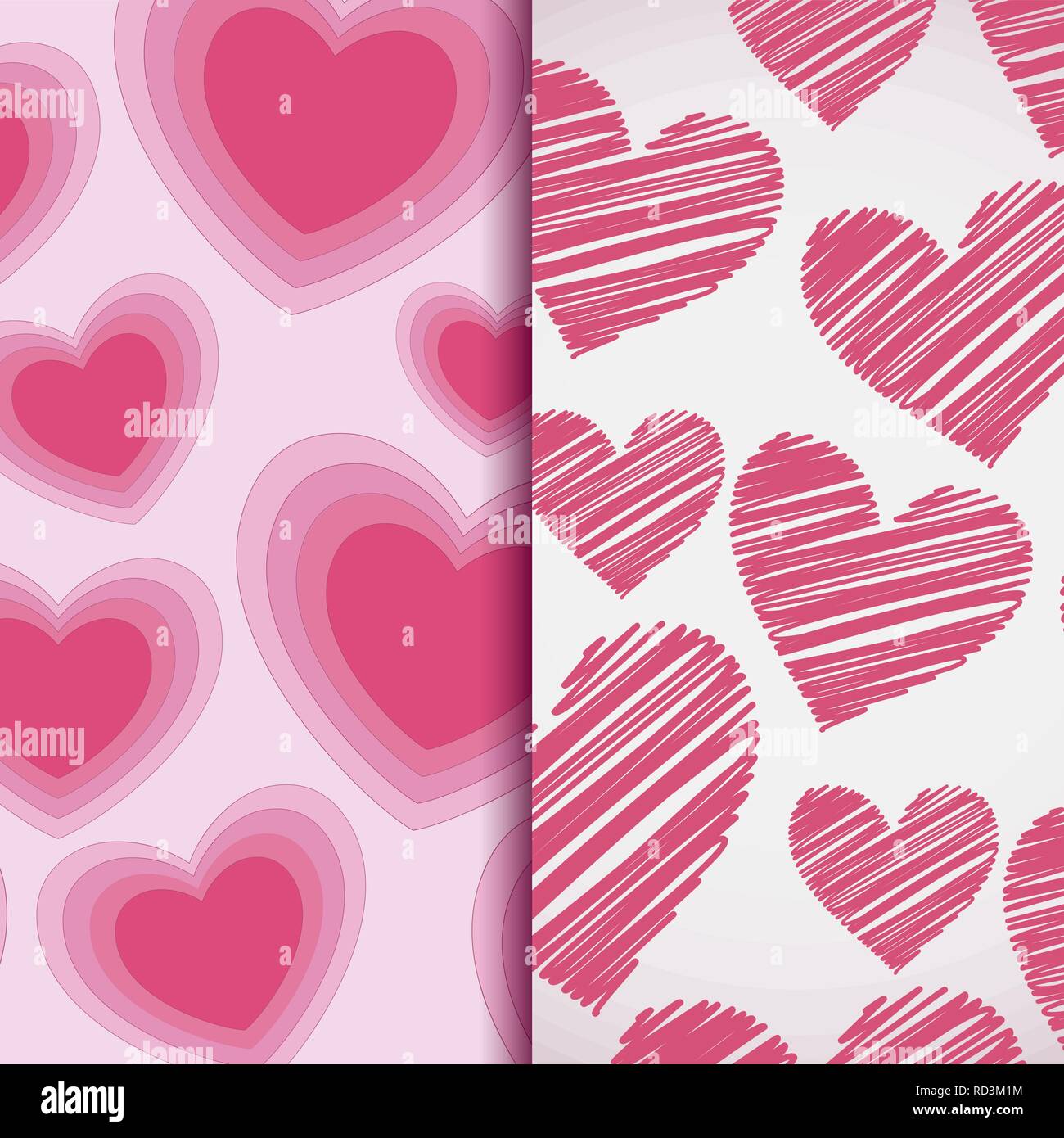 set of valentine day cards patterns vector illustration design Stock ...