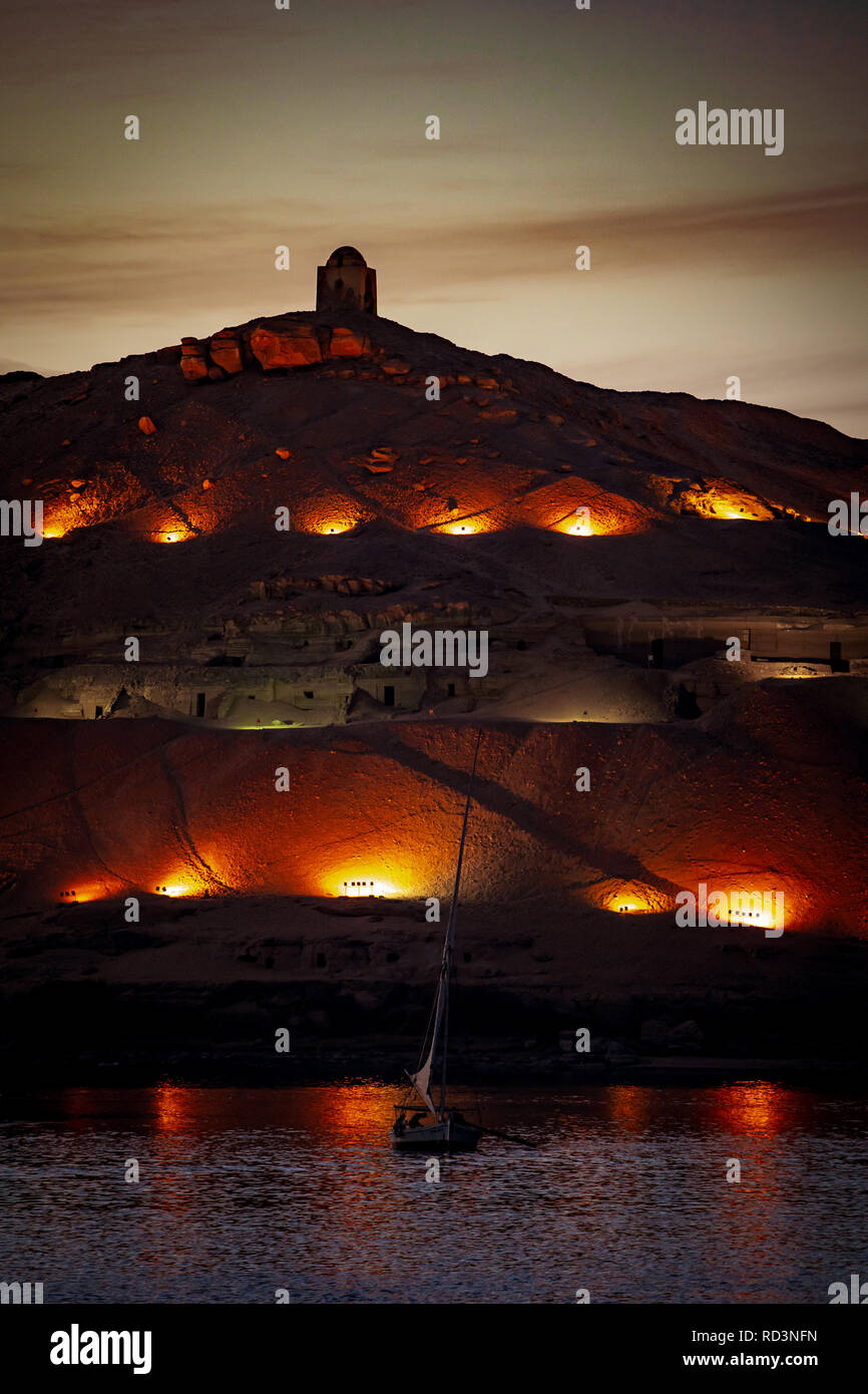 Aswan sunset on the Nile River Egypt Stock Photo - Alamy
