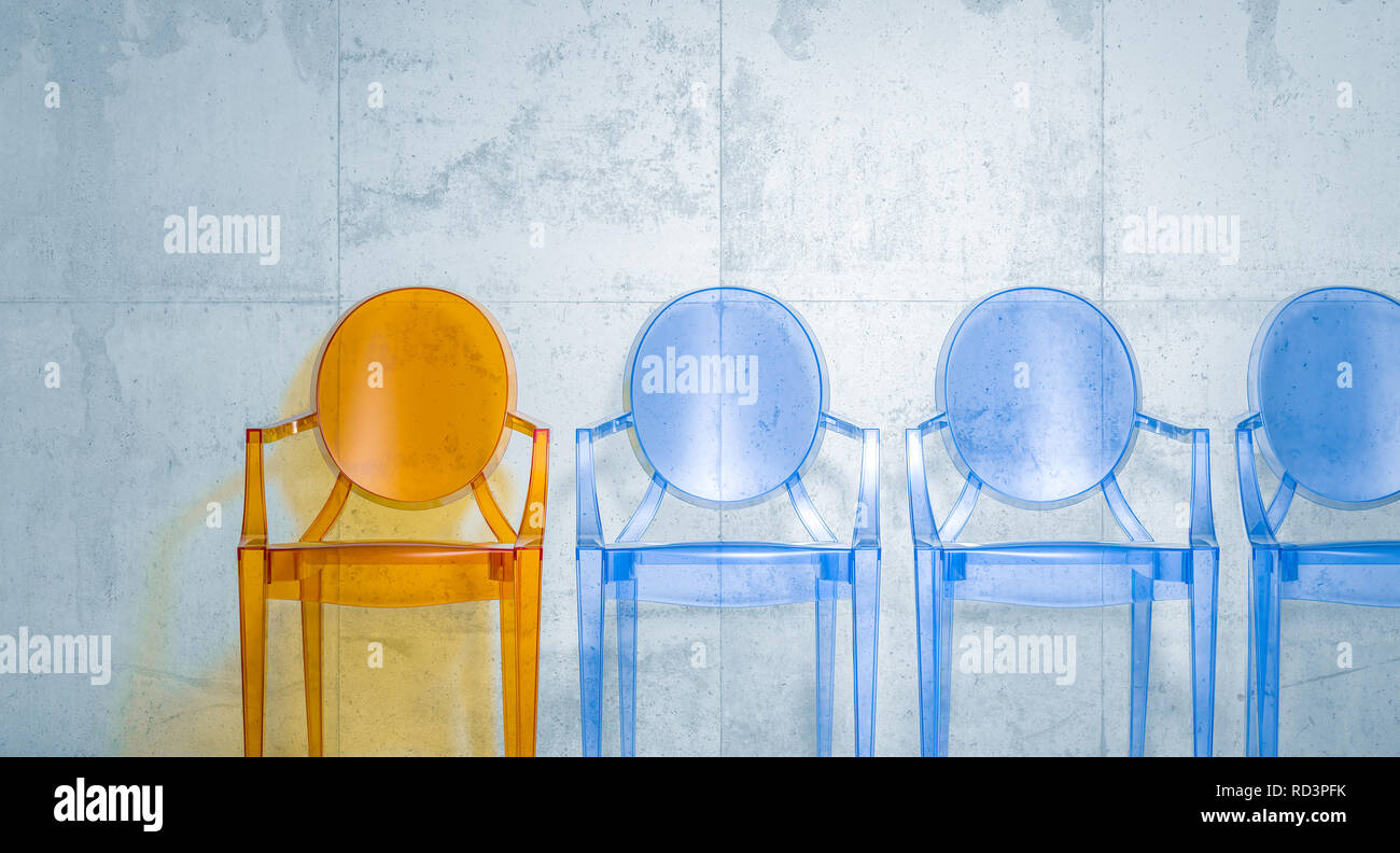 Different colours chairs hi-res stock photography and images - Alamy