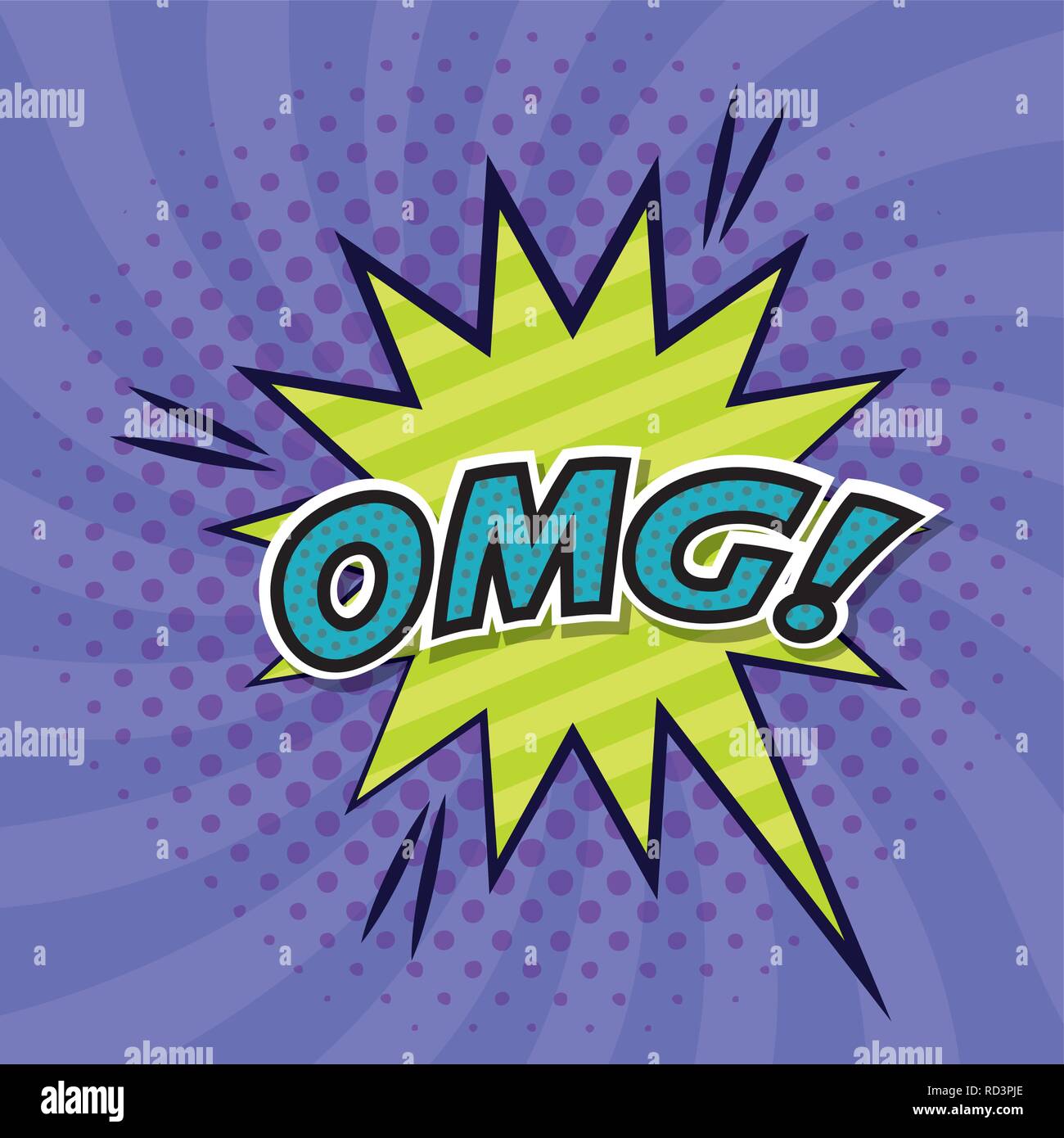 explosive with omg word comic pop art style vector illustration design ...