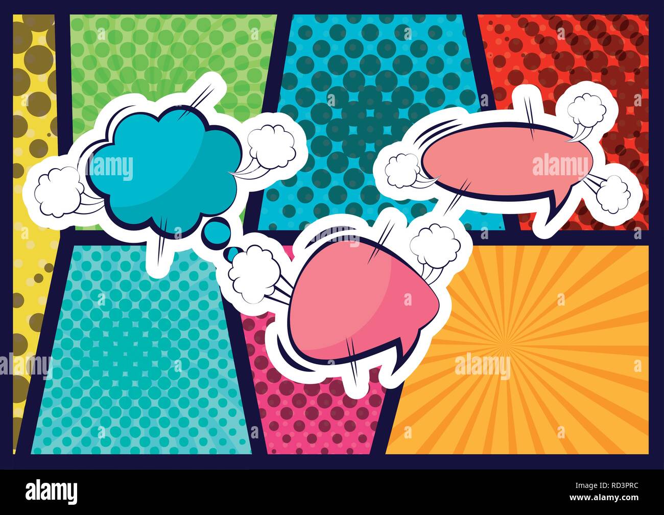 set of speech bubbles comic pop art vector illustration design Stock ...