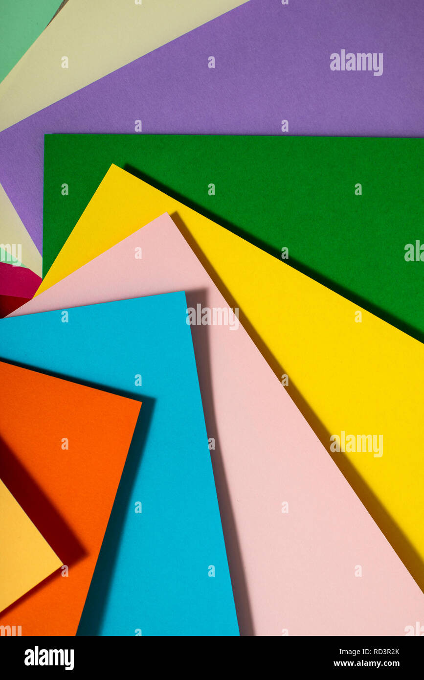 Vibrant colors palette paper design. Geometric shapes. Abstract ...