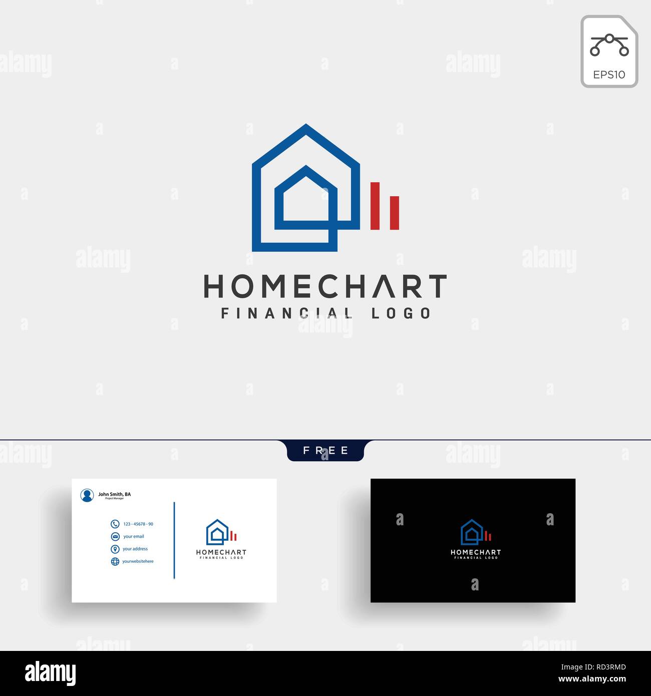 home chart financial logo template vector illustration icon elements ...