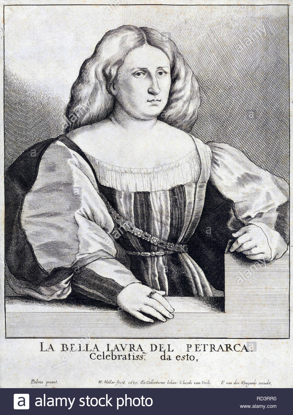 Petrarchs Laura, etching by Bohemian etcher Wenceslaus Hollar from 1650 ...
