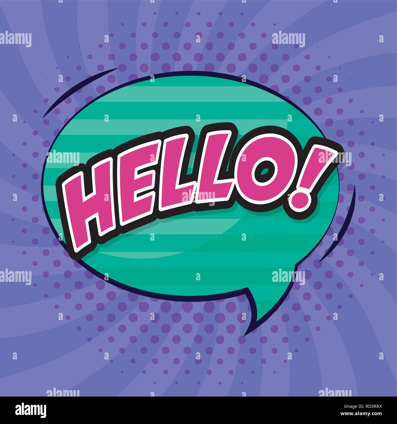 speech bubble with hello word comic pop art vector illustration design ...