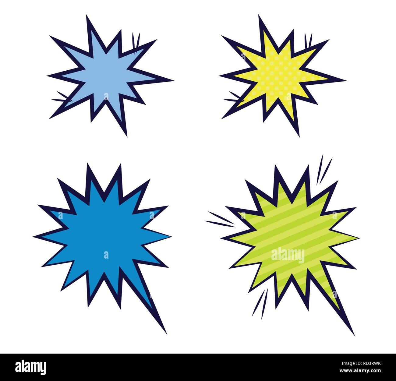 set of explosive comic pop art style vector illustration design Stock ...