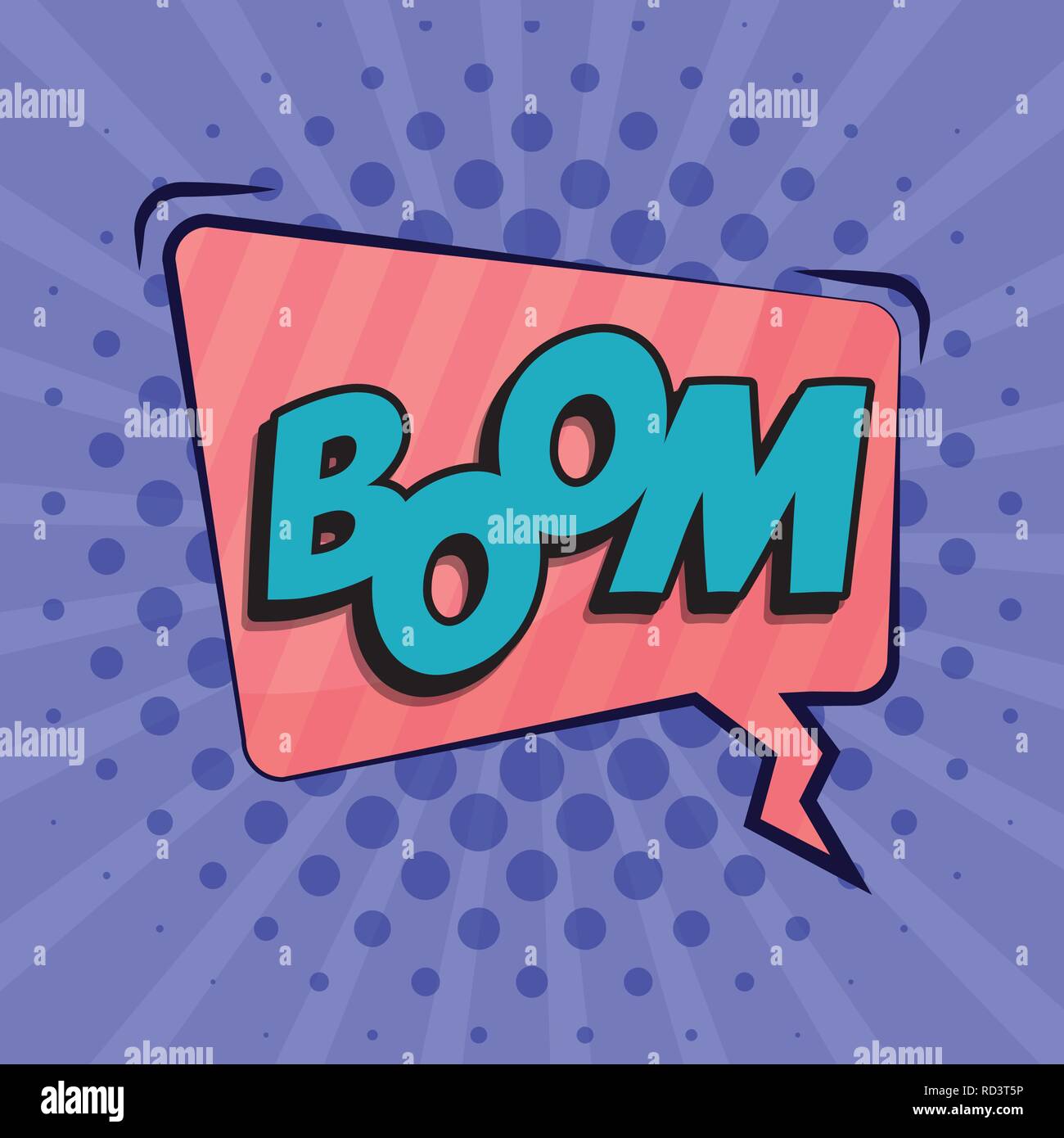 speech bubble with boom word comic pop art vector illustration design ...