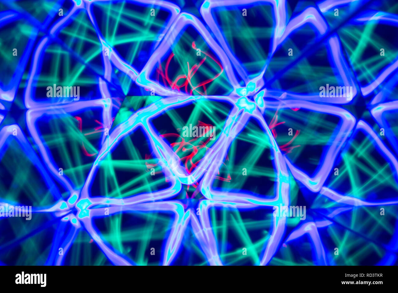 Abstract lights of different colors. Geometric patterns Light painting ...