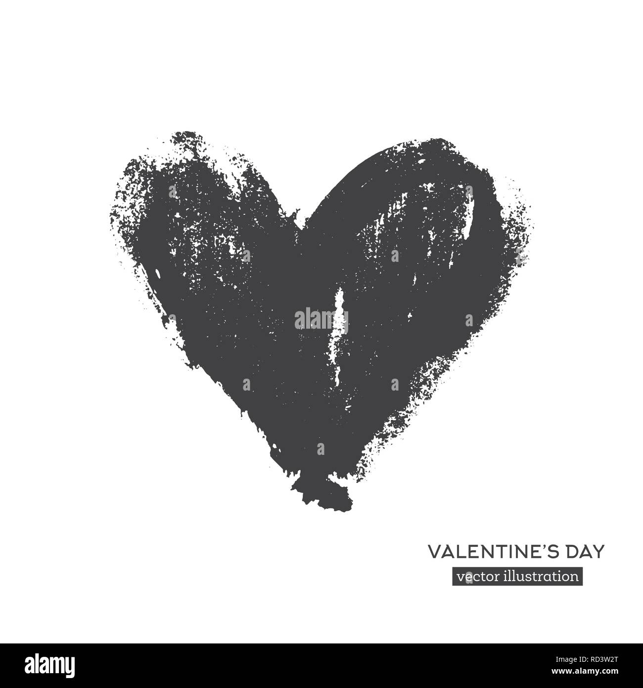Hand Drawn Calligraphy Heart Isolated on White Background. Vector ...