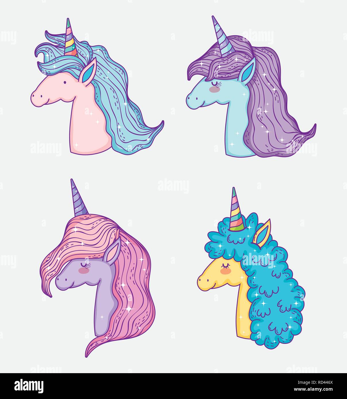 Pretty unicorns Stock Vector Images - Alamy