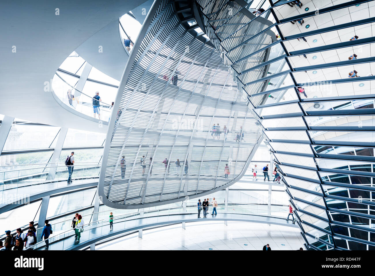 BERLIN - JULY 19, 2015: Interior view of famous Reichstag Dome in ...