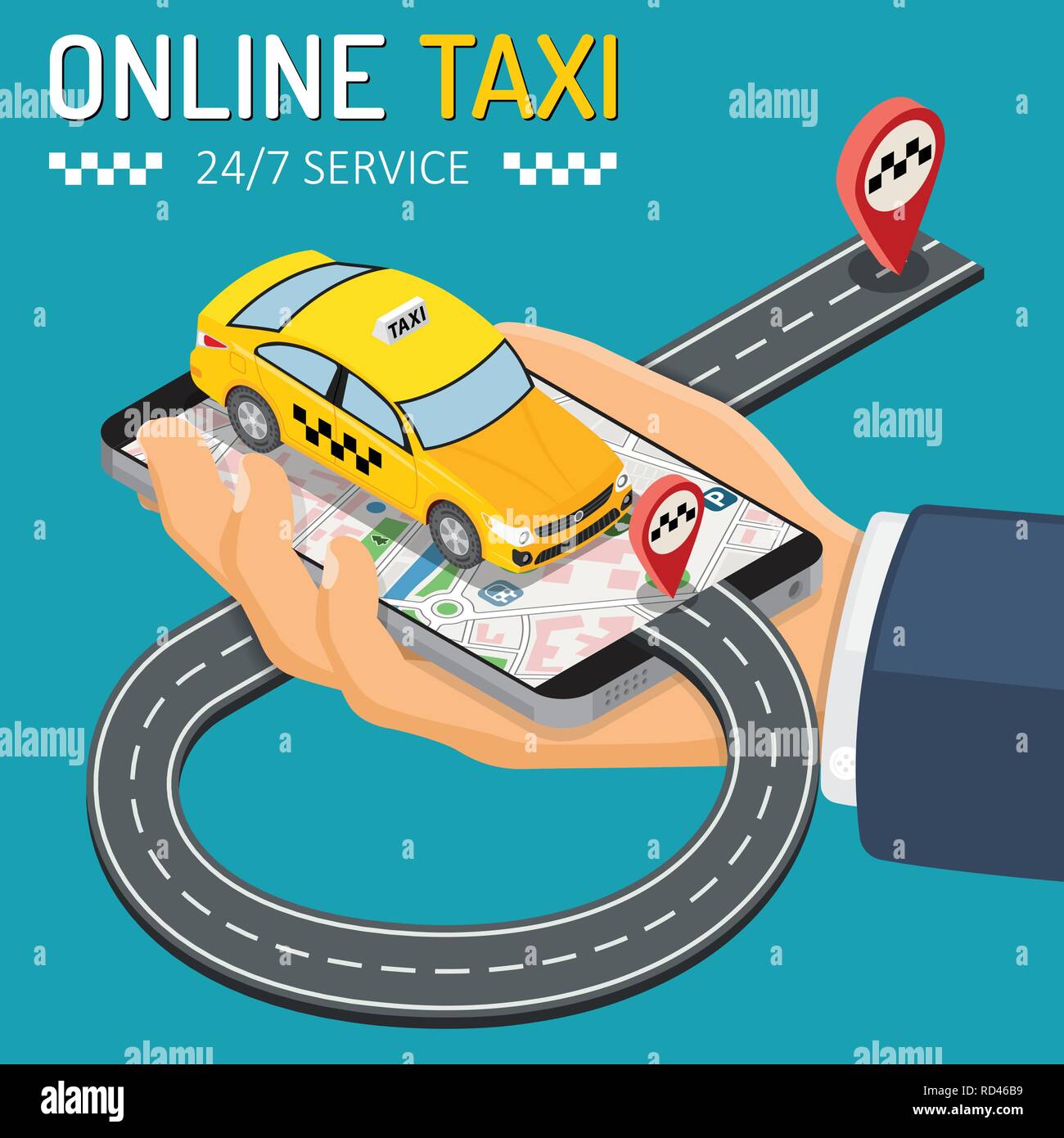 Isometric map mobile gps Stock Vector Images - Alamy