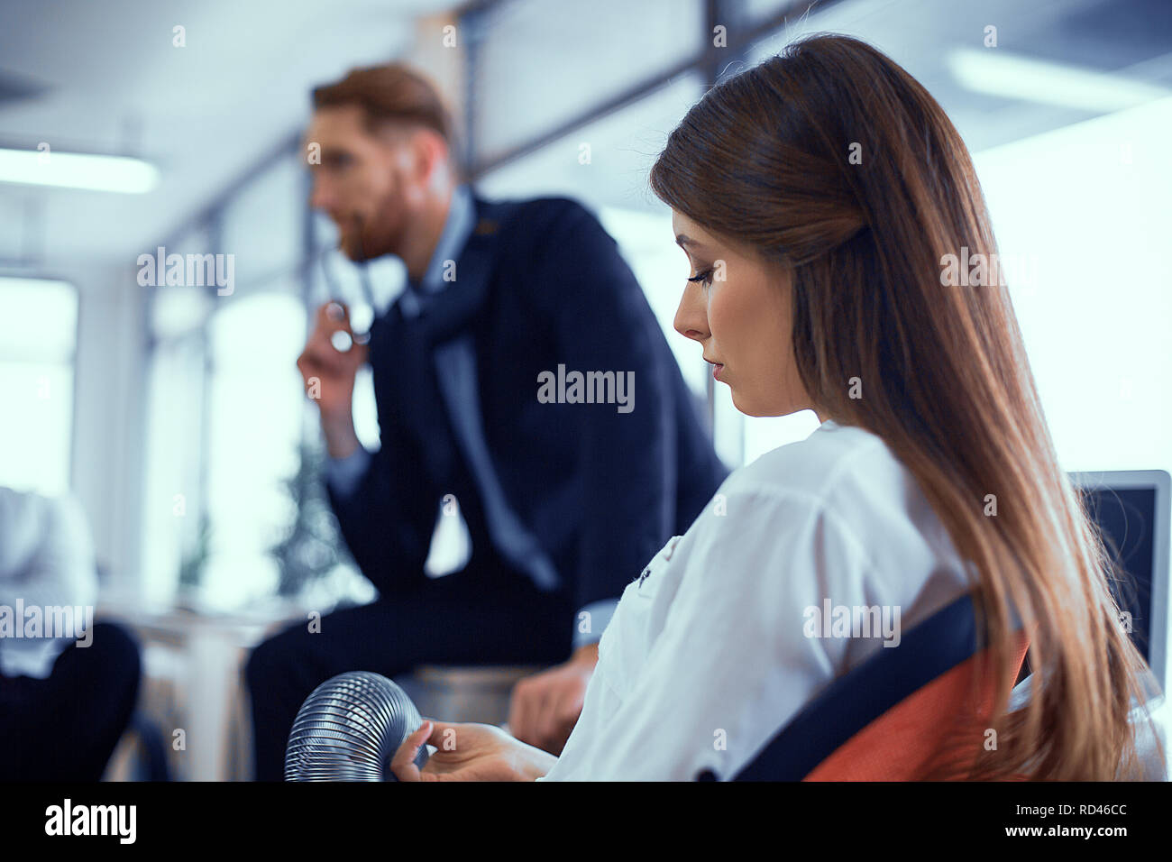 Colleagues at office meeting Stock Photo - Alamy