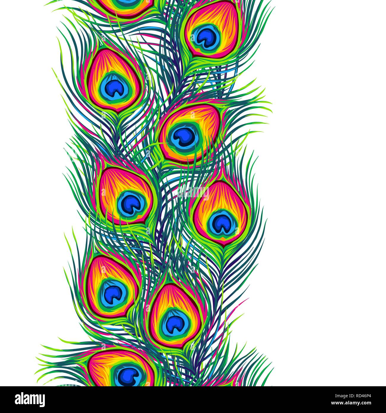 Peacock feather wallpaper Stock Vector Images - Alamy
