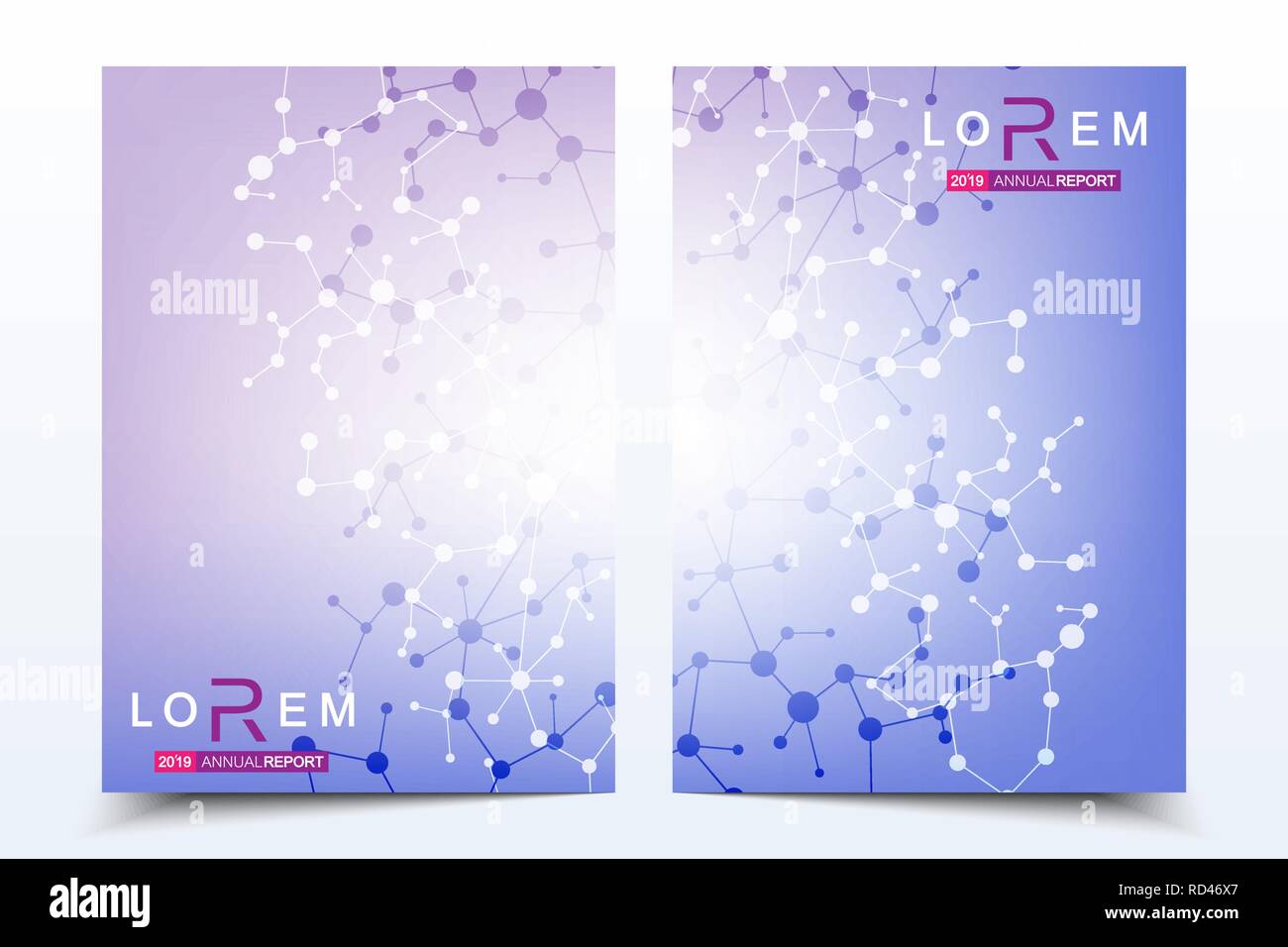 Scientific brochure design template. Vector flyer layout, Molecular ...