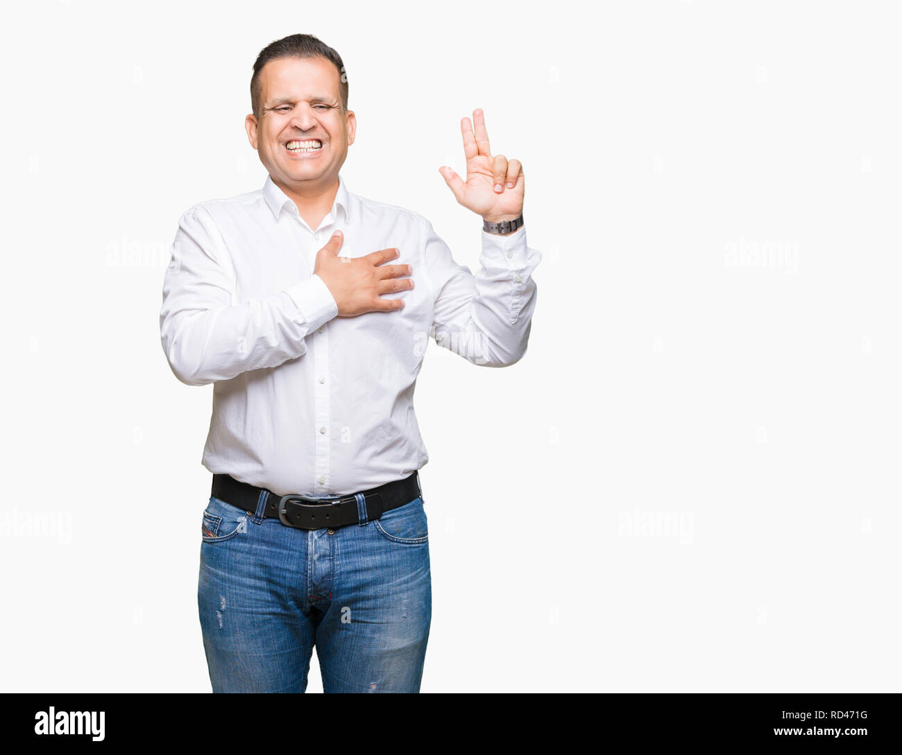 Hand on heart gesture arab hi-res stock photography and images - Alamy